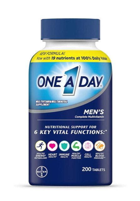 One A Day Mens Multivitamin Heart Health And Immune Support 200 Capsule