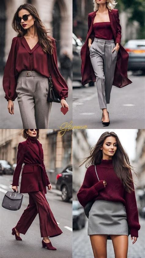 Outfits Con Color Burdeos Kampüs Modası Iş Giyim Bohem Modası