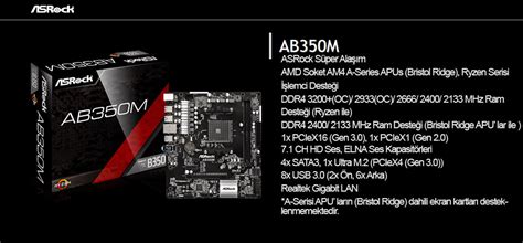 Asrock AB350M, 1x PCIeX16(Gen3), 3200+(OC) DDR4 Ram, Micro ATX AM4 ...