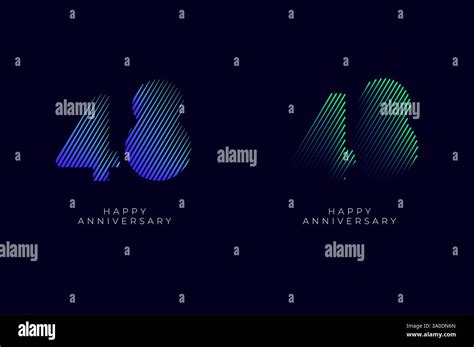 Dioagonal Line Stripes Speed Gradient Colorful 48th 48th Happy Anniversary With Diagonal Line