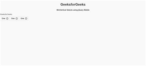 How To Create Horizontal Selects Controlgroups Using JQuery Mobile