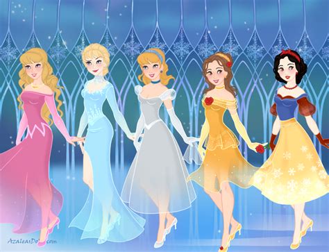 Aurora Elsa Cinderella Belle Snow White At Organ By