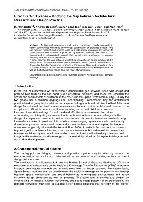 Pdf Effective Workplaces Bridging The Gap Between Architectural