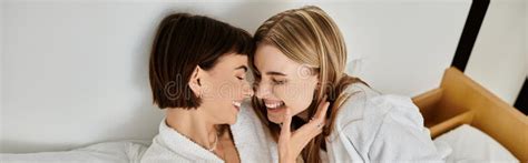 Two Women A Beautiful Lesbian Couple Stock Image Image Of Lgbtq