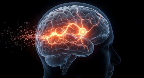 Human Brain Neurological Activity Visualization Neural Pathways And