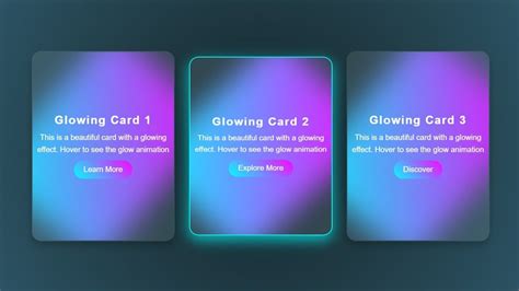 how design a glowing card using html and css glowing card design
