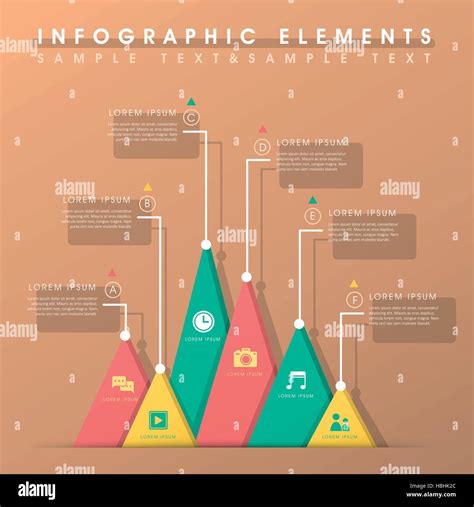 Vector Abstract Triangle Chart Flat Design Infographic Elements Stock Vector Image Art Alamy