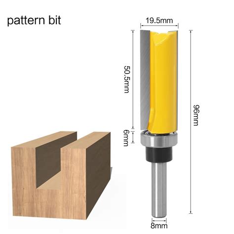 1pc 8mm Flush Trim Pattern Router Bit Top And Bottom Grandado
