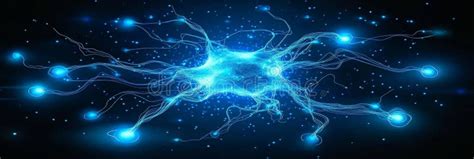 Abstract Blue Network Design Element Depicting Connectivity Neural