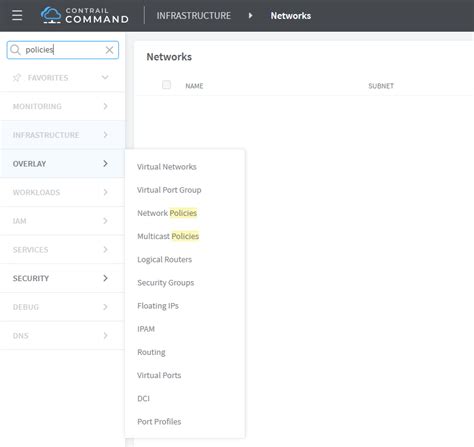 Navigating The Contrail Command Ui Contrail Networking 21 Juniper