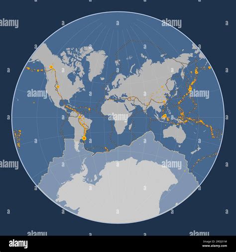 Antarctica Tectonic Plate On The Solid Contour Map In The Lagrange Projection Centered