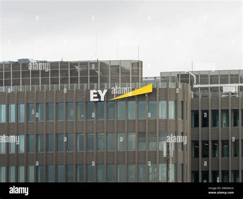 Ey Logo Sign On A Building Exterior The Accounting Company Is A Big