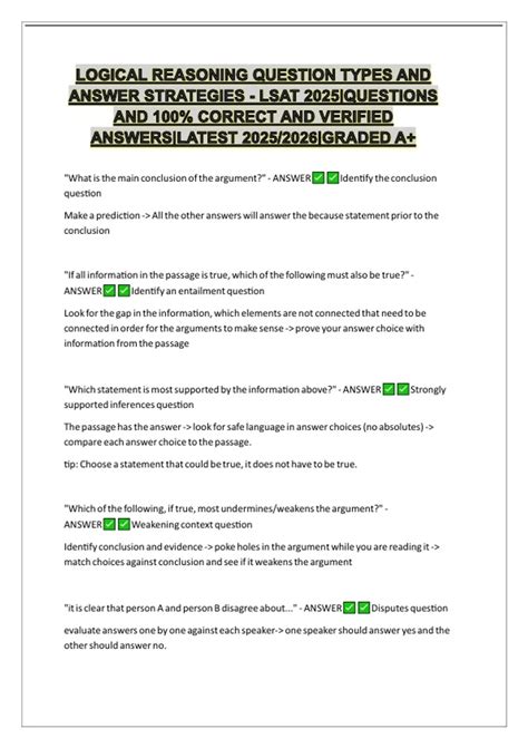 Logical Reasoning Question Types And Answer Strategies Lsat 2025