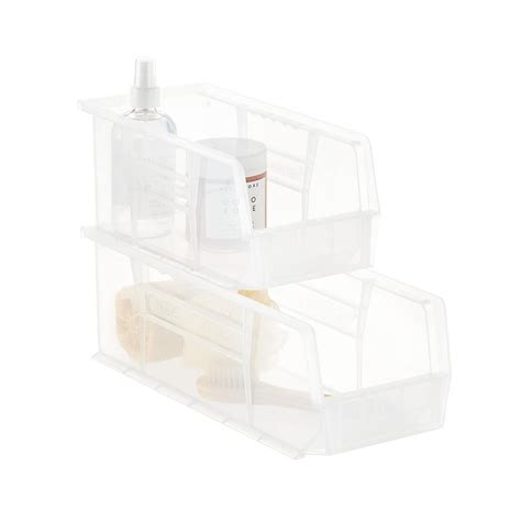 Utility Narrow Stackable Plastic Bins Stackable Plastic Storage Bins