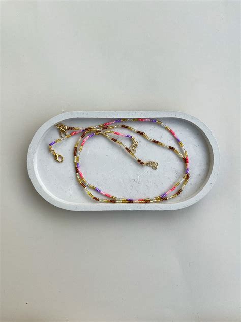 Tiny Bead Necklace For Woman Seed Bead Necklace Handmade Beaded Small