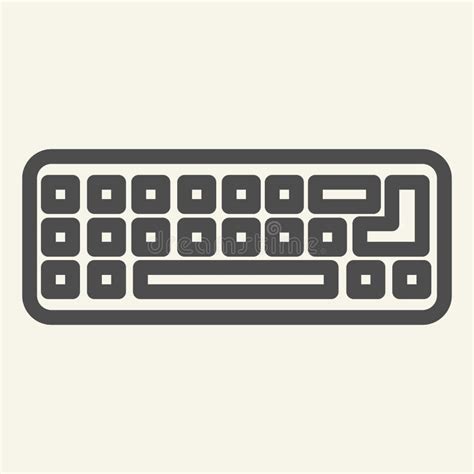 Keyboard Line Icon Computer Keypad Vector Illustration Isolated On