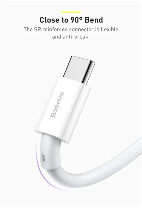 Baseus Superior Usb To Type C W M White Fast Charging Data Cable Alfrensia Best Pc