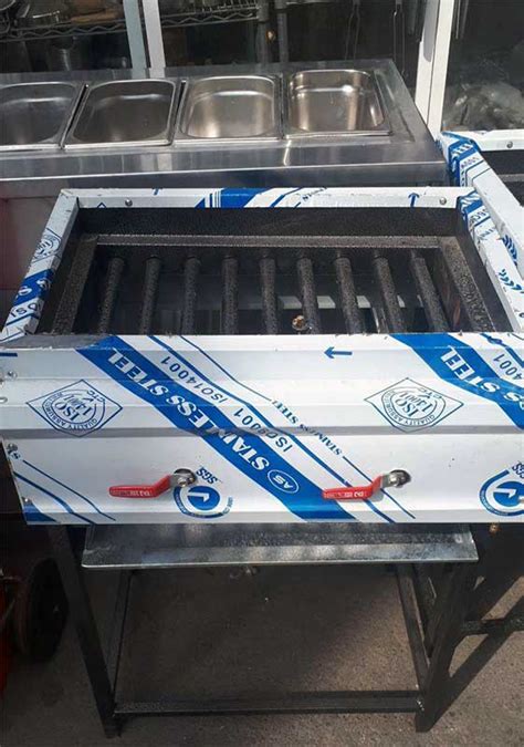 کباب پز گازی کوچک طول 60 سانتیمتر پایه آهنی