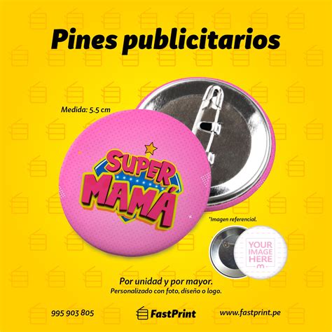 Pines Personalizados 5 5 Cm 55 Mm Ahorra Tiempo Y Dinero