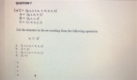 solved question 7 let u q r s t u v w x y z a {g