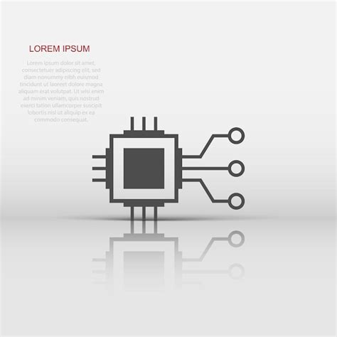 Premium Vector Computer Chip Icon In Flat Style Circuit Board Vector