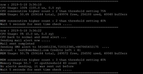 Get Alerts When Cpumem Continues High Over Threshold And Restored