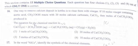 this section contains 15 multiple choice questions each question has fou