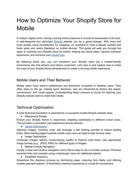 Ppt Optimize Your Shopify Store For Mobile Boost Performance And Sales Powerpoint Presentation