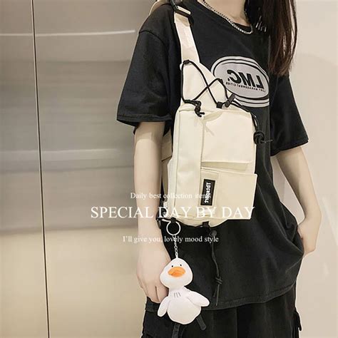 데일리나인 무료배송 Dnyne 남자 여자 캐주얼 스트릿 패션 커플 힙색 슬링백 가방 미니크로스백 크로스백 미니백 학생크로스백 여자 가방 캐쥬얼 크로스백