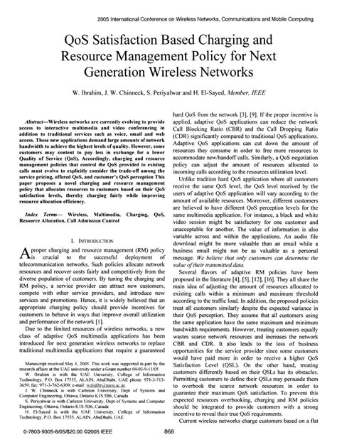 Pdf Qos Satisfaction Based Charging And Resource Management Policy