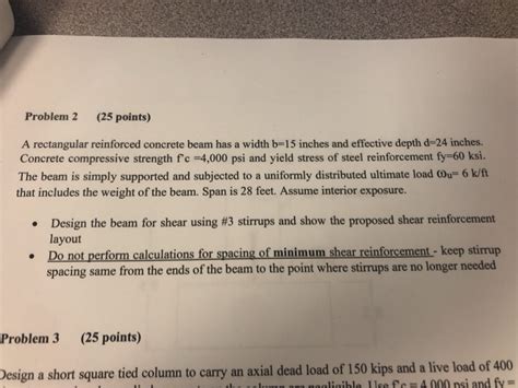 Solved Problem Points A Rectangular Reinforced Chegg