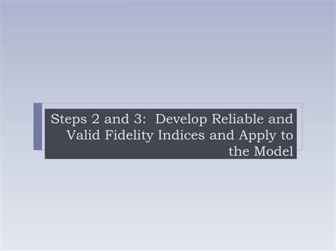 ppt a procedure for assessing fidelity of implementation in
