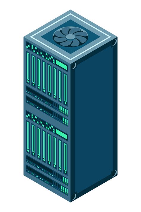 Isometric Server Network Server Room 3d Computer Equipment Storage