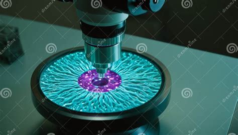 Microscope Examining Detailed Cell Structure In Laboratory Stock Image