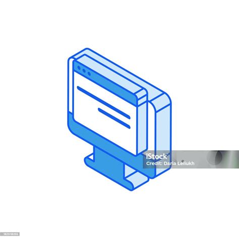 윤곽선의 등각투영 아이콘입니다 현대 평면 벡터 일러스트 레이 션입니다 웹 페이지 기호가 있는 컴퓨터 소셜 미디어 마케팅 아이콘입니다 등측투영법에 대한 스톡 벡터 아트 및