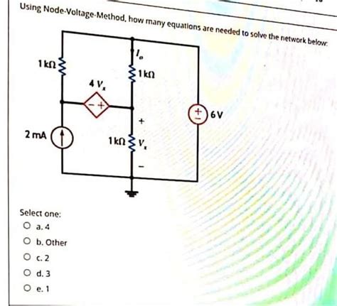 solved using node voltage method how many equations are