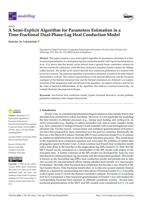 Pdf A Semi Explicit Algorithm For Parameters Estimation In A Time