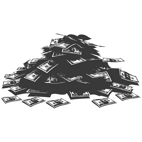 Premium Vector Silhouette Pile Of Money Black Color Only