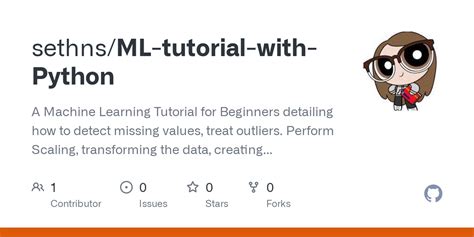 ML Tutorial With Python Machine Learning Tutorial With Python Ipynb At Main Sethns ML Tutorial