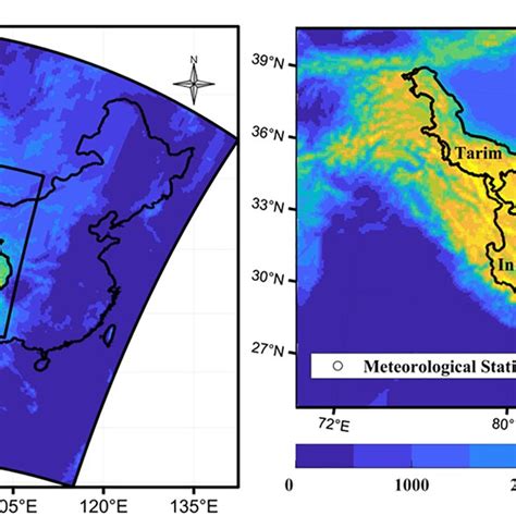 Maps Of A Domain Of Weather Research And Forecasting Wrf And B Download Scientific
