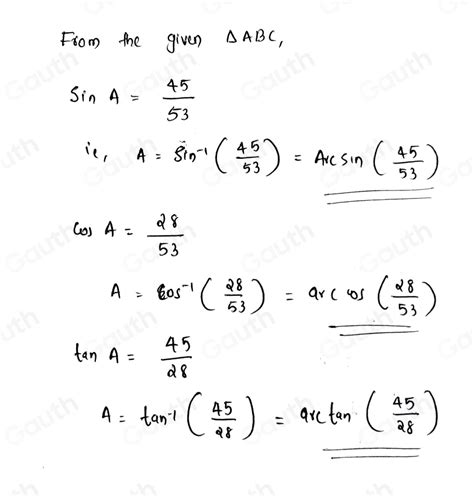 Solved In The Problem Below Arcsin Is The Same As Sin 1 Arccos Is The Same As Cos