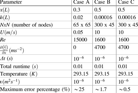 dimensions and initial conditions of deployed numerical domains to