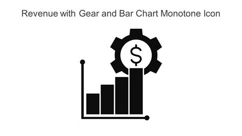 Revenue With Gear And Bar Chart Monotone Icon In Powerpoint Pptx Png