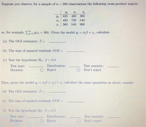 Solved Suppose You Observe For A Sample Of N 200