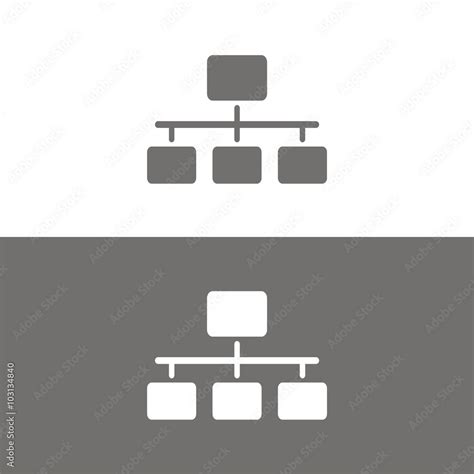 Icono De Organigrama Sobre Fondos Blanco Y Negro Jerarquía De