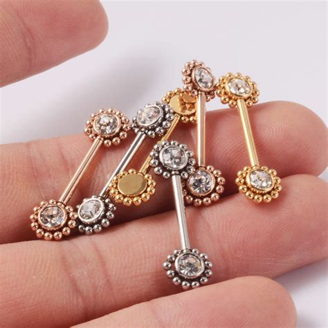 Badu Bg Чифт хирургическа стомана 14gx14mm Пъхване на зърното Мряна за