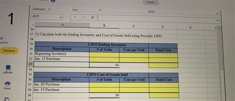 [solved] inventory costing methods using excel s sum and basic math