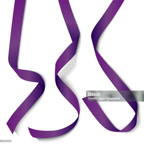 3d 현실 보라색 리본 벡터 흰색 배경에 고립 리본에 대한 스톡 벡터 아트 및 기타 이미지 리본 보라색 벡터 Istock