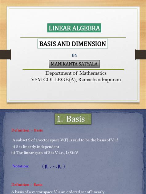 Vectorspacesunit 2ppt 201129154737 Download Free Pdf Basis Linear Algebra Linear Map
