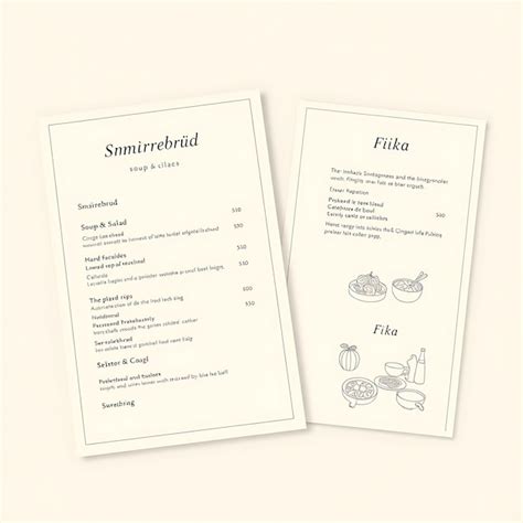 Chic Scandinavian Cafe Menu With Minimalist Designs And Cool Mute Menu